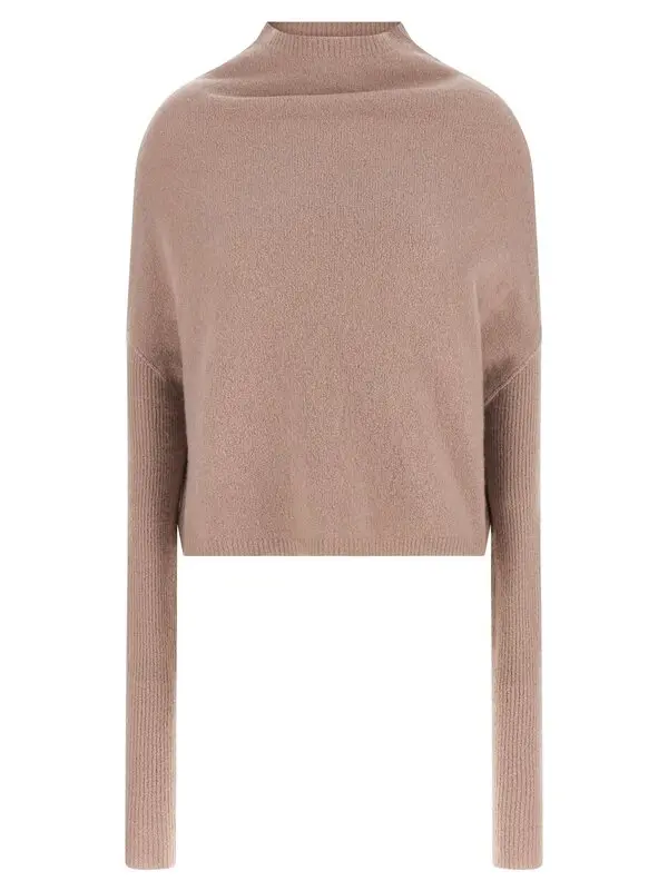 Rick Owens Cashmere Blend Crater High Neck Sweater - Pink