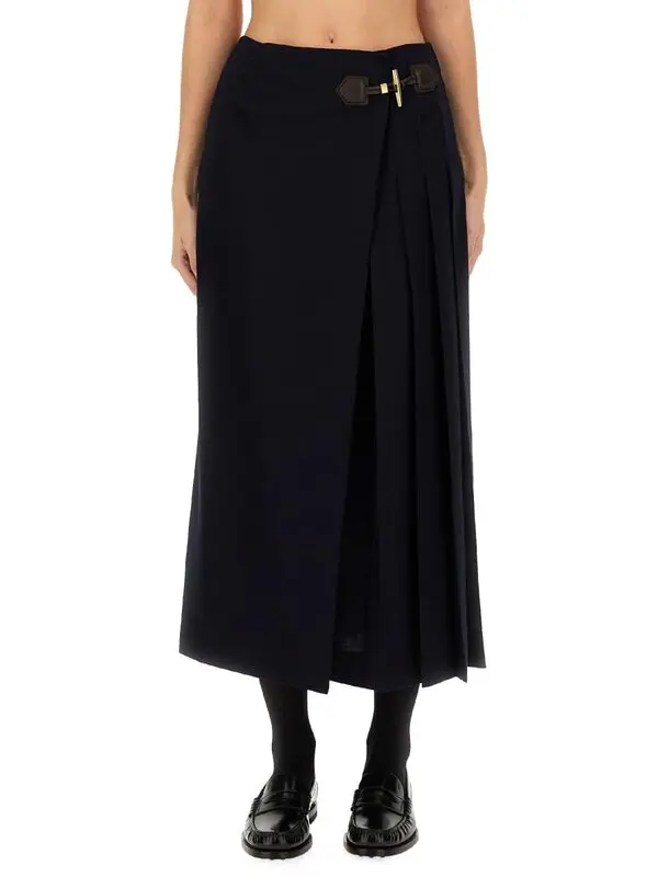Moschino Wool Midi Skirt With Toggle