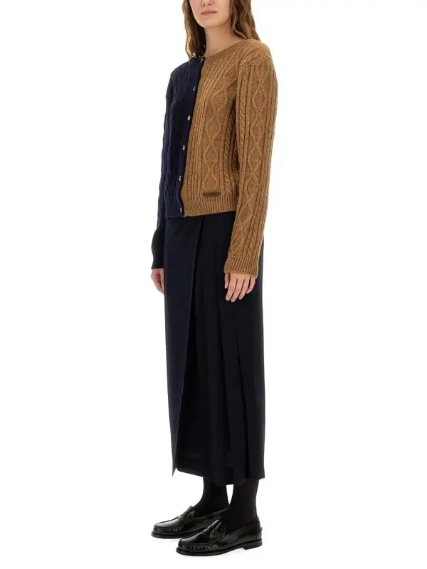 Moschino Wool Midi Skirt With Toggle