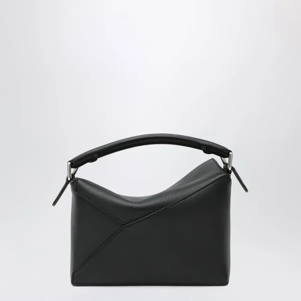 Loewe Mini Puzzle Edge Bag In Leather - Black