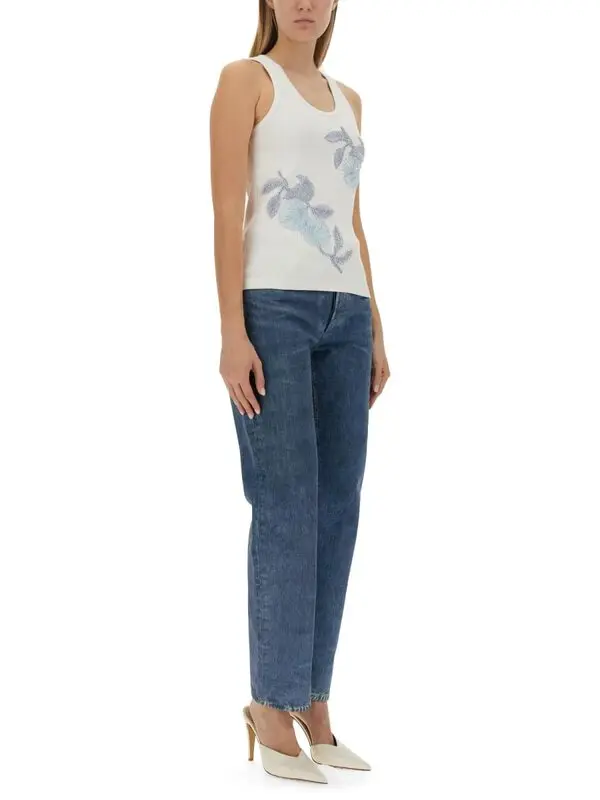 Bottega Veneta Embroidered Cotton Top - Multicolor