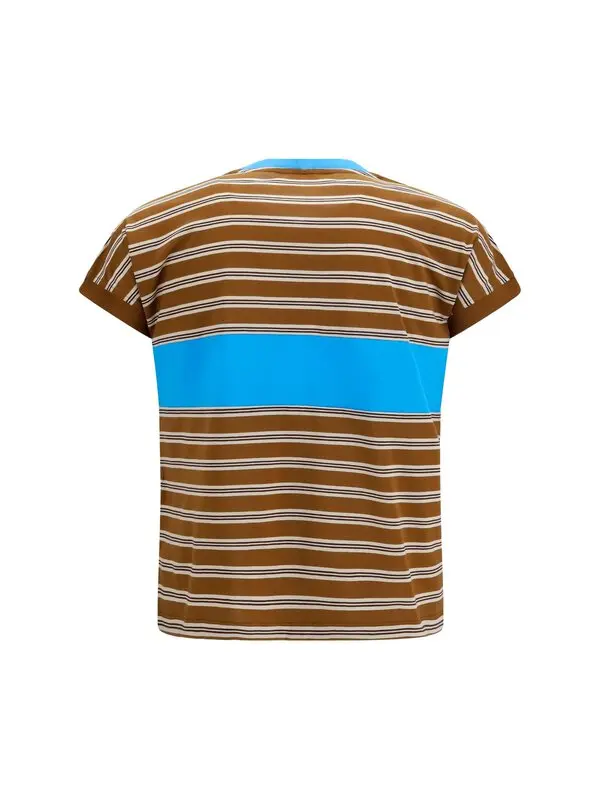 Versace Striped Cotton T-shirt - Brown