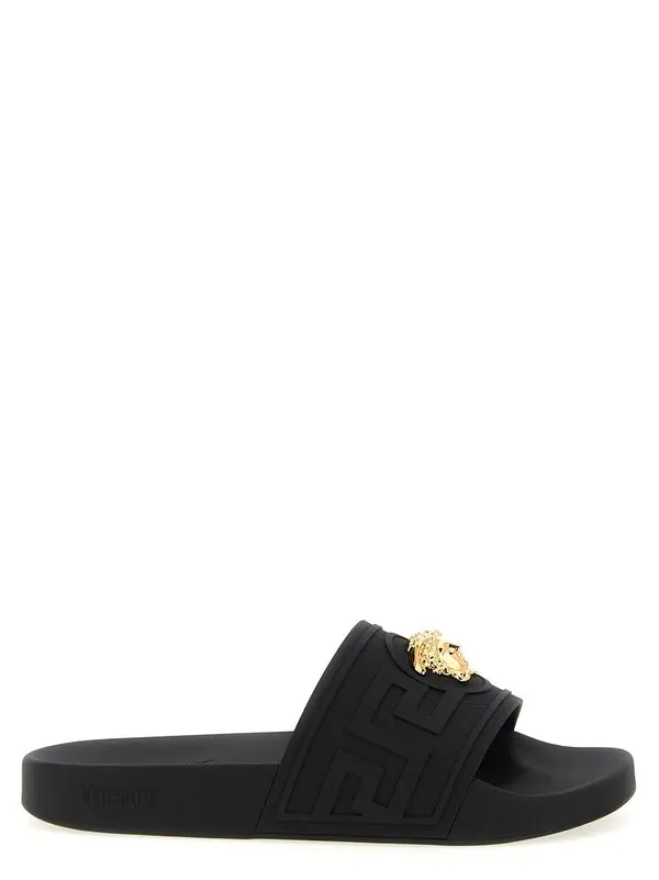 Versace La Medusa' Slides - Black