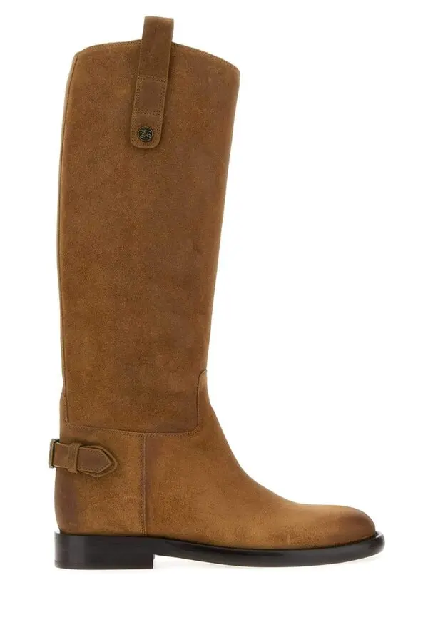 Burberry Suede Cavalier Boots - Brown