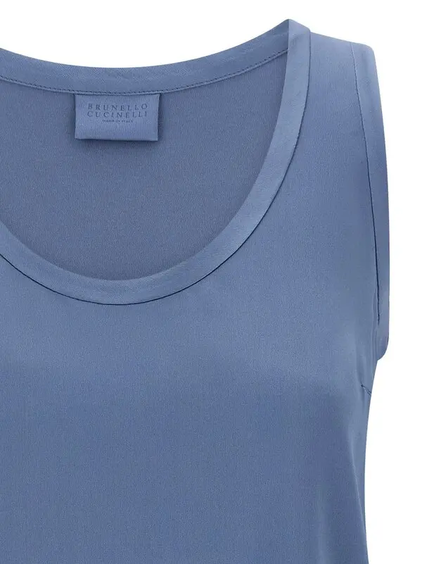 Brunello Cucinelli Satin Top - Blue