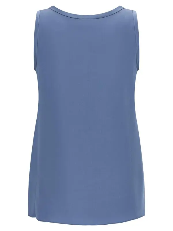 Brunello Cucinelli Stretch Silk Satin Sleeveless Tank Top - Blue