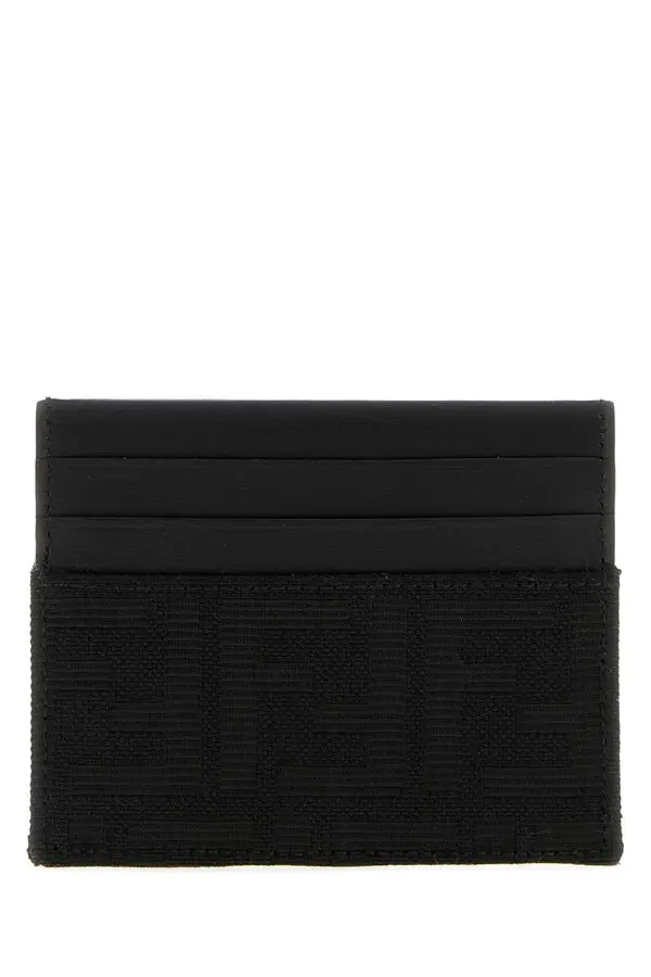 Fendi Jacquard Ff Card Holder - Black