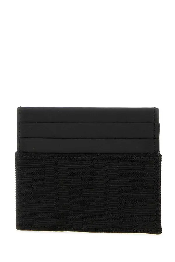 Fendi Jacquard Ff Card Holder - Black