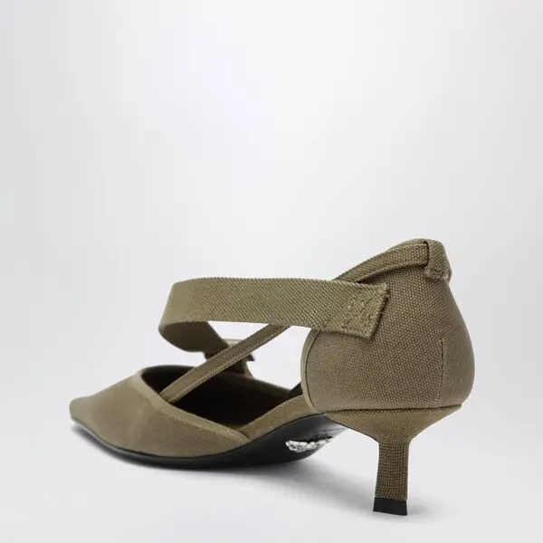 Prada Canvas Pumps In Forest Color