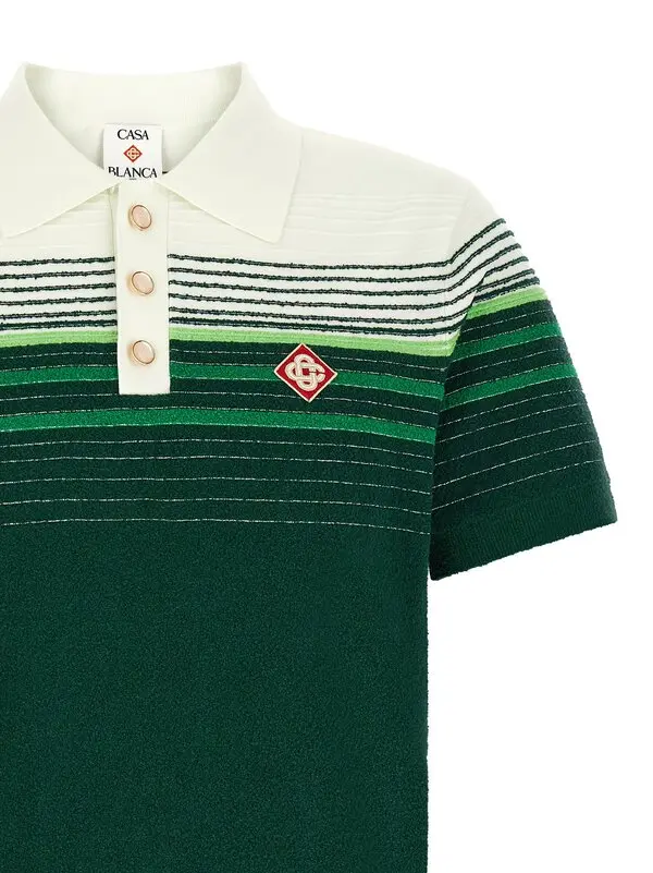 Casablanca Bouclé Stripes' Polo Shirt