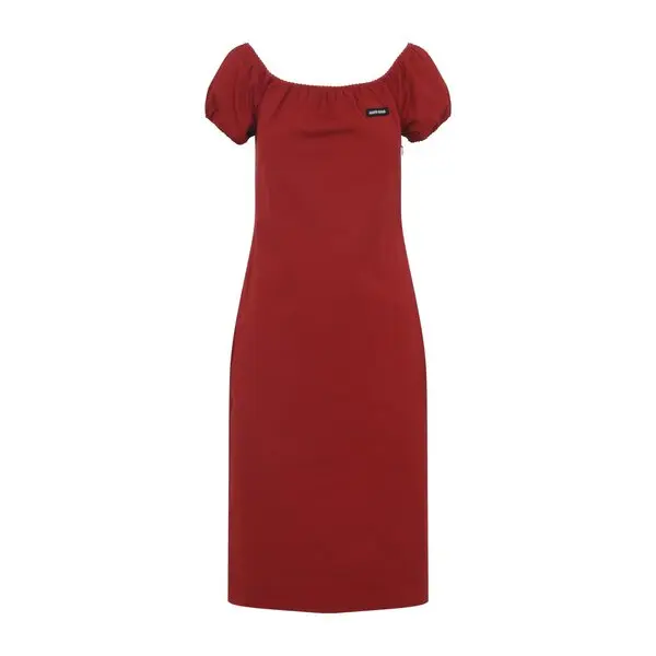 Miu Miu Cotton Midi Dress - Red