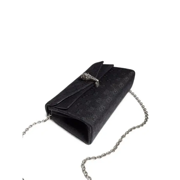 Gucci Gg Monogram Canvas Tiger Head Shoulder Bag