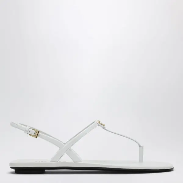 Prada Patent Leather Thong Sandals - White