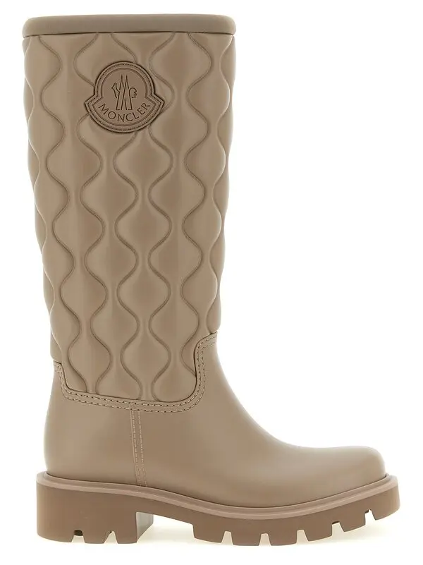 Moncler Kickstream High' Rain Boots - Cream