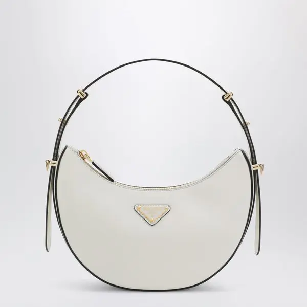 Prada Arque Small Shoulder Bag In Leather - White