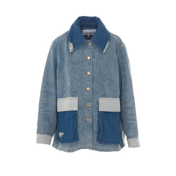 GANNI Patchwork Denim Jacket