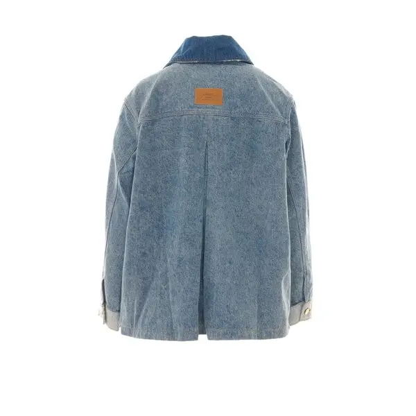 GANNI Patchwork Denim Jacket - Blue