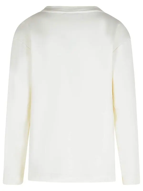 Max Mara Berma' Sweatshirt In Silk And Cotton - White