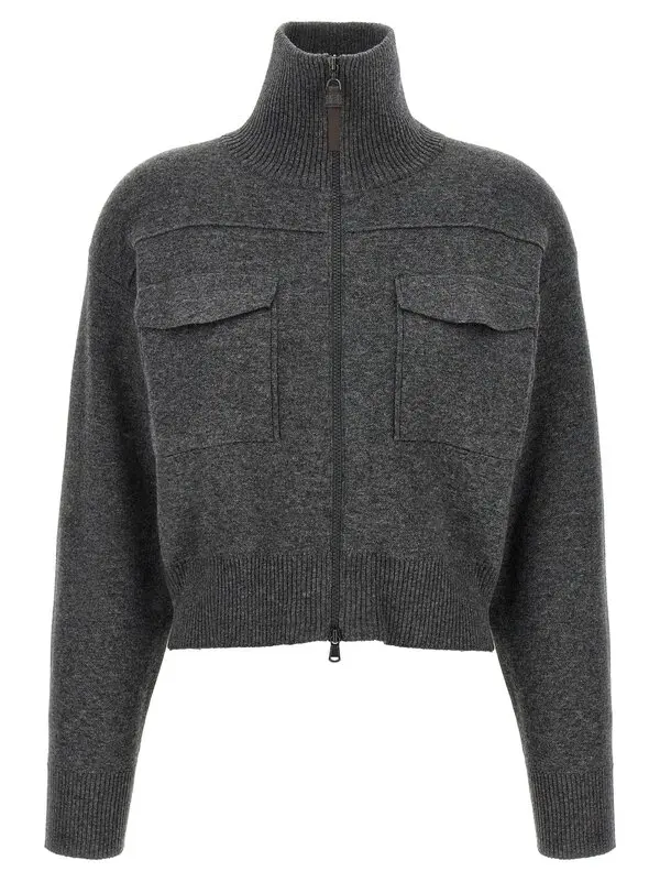 Brunello Cucinelli Wool Cardigan - Gray