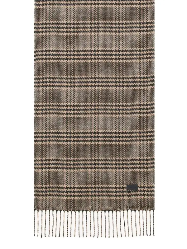 Saint Laurent Prince Of Wales Pattern Silk Scarf