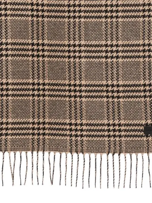 Saint Laurent Prince Of Wales Pattern Silk Scarf