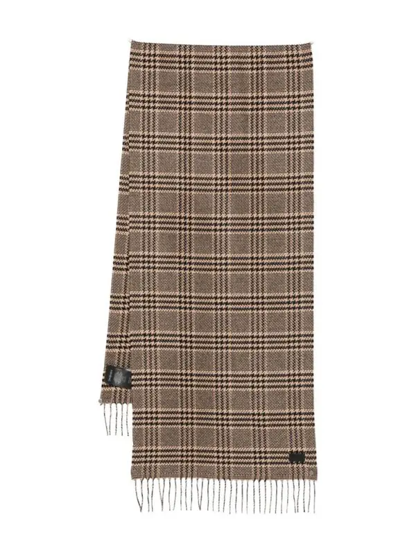 Saint Laurent Prince Of Wales Pattern Silk Scarf