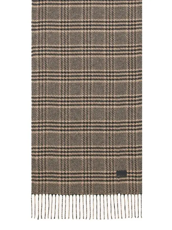 Saint Laurent Prince Of Wales Pattern Silk Scarf