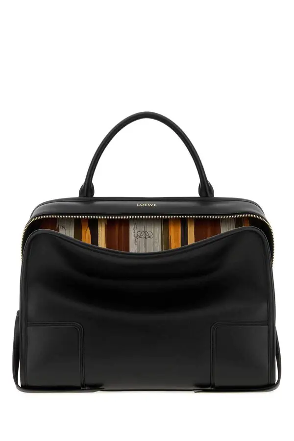 Loewe Leather Large Amazona 180 Handbag - Black