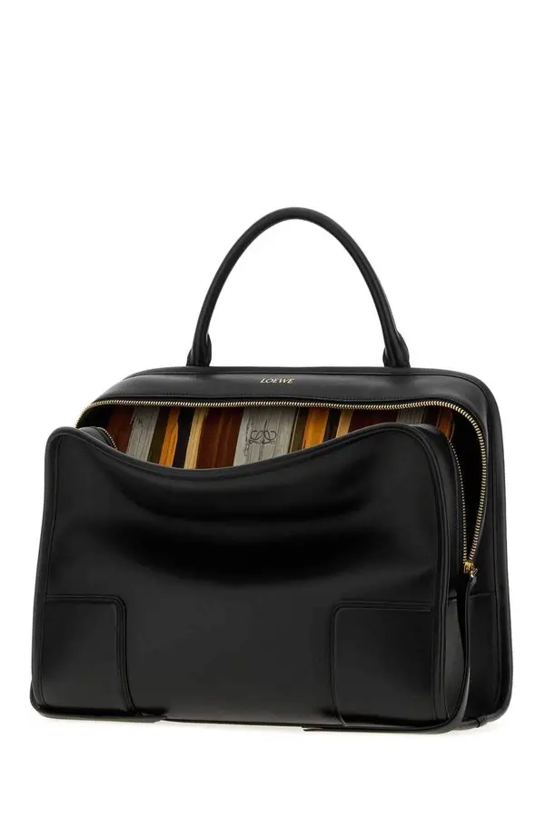 Loewe Leather Large Amazona 180 Handbag - Black