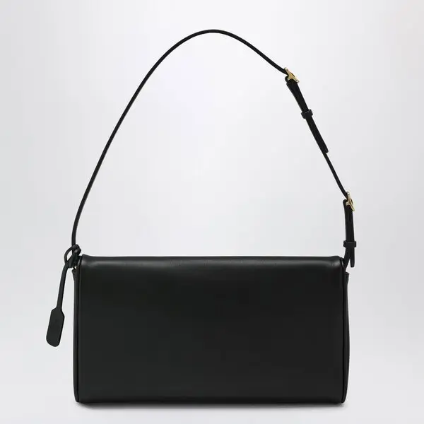 Valentino Garavani Devain Vlogo Leather Clutch Shoulder Bag - Black