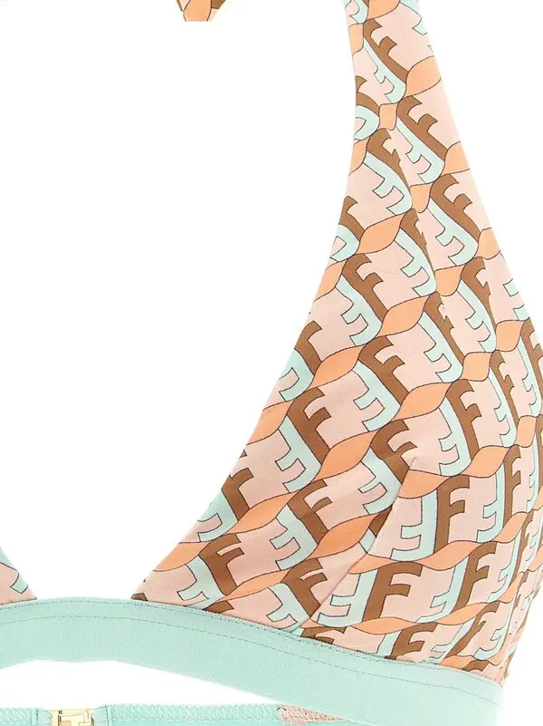 Fendi Ff Waves' Bikini Top - Multicolor