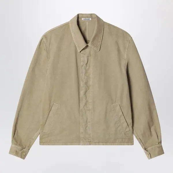 Auralee Garment-dyed Finx Chino Blouse In Beige Cotton - Cream