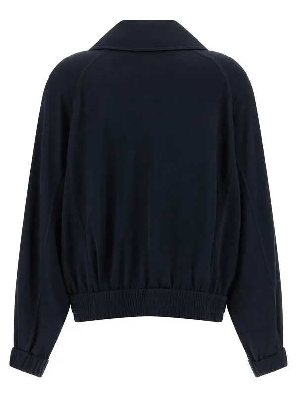 Brunello Cucinelli Shiny Zipper Pull Sweatshirt - Blue