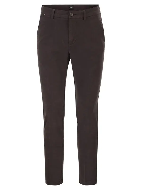 BOSS Slim Fit Stretch Cotton Chino Trousers - Brown