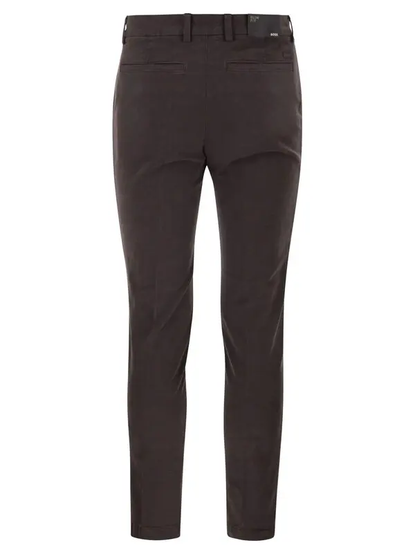BOSS Slim Fit Stretch Cotton Chino Trousers - Brown