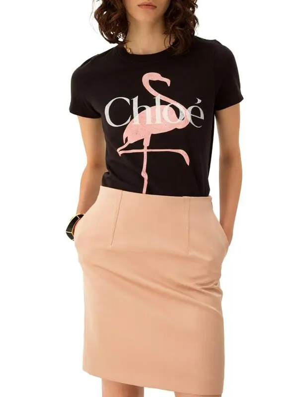 Chloé Logo Cotton Jersey T-shirt - Black