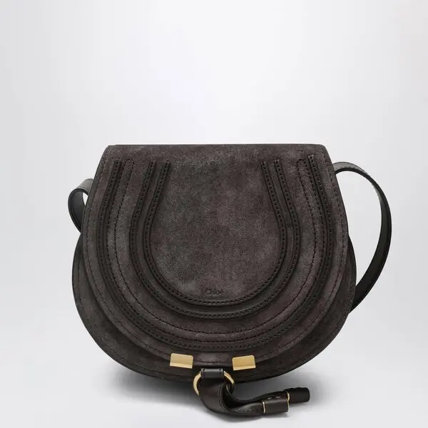 Chloé Saddle Marcie Bag In Kohl Suede - Brown