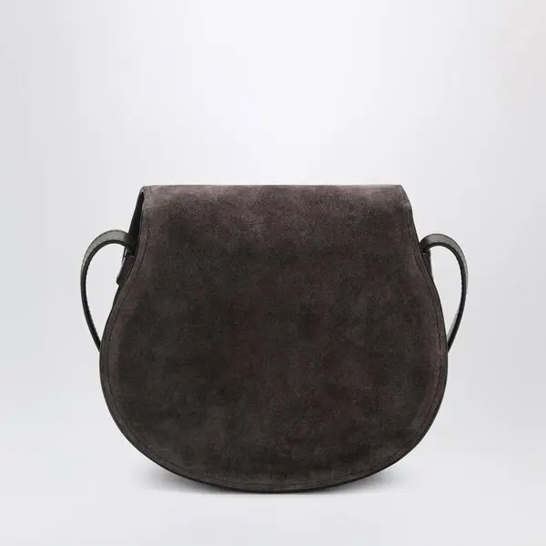 Chloé Saddle Marcie Bag In Kohl Suede - Brown