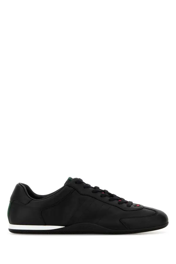 Gucci Leather Shift Sneakers - Black