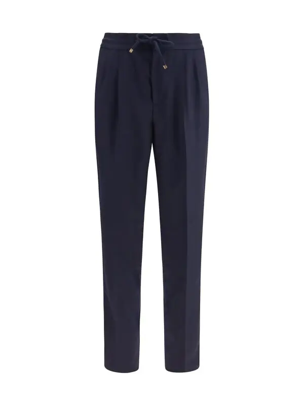 Brunello Cucinelli Virgin Wool Pants - Blue
