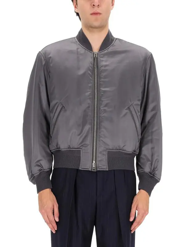 TOM FORD Silk Bomber Jacket - Gray