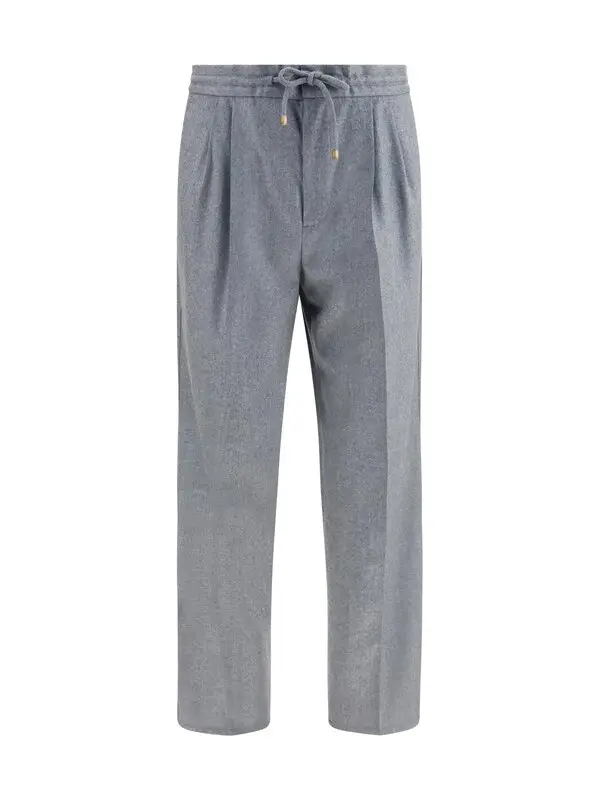 Brunello Cucinelli Virgin Wool Pants - Gray