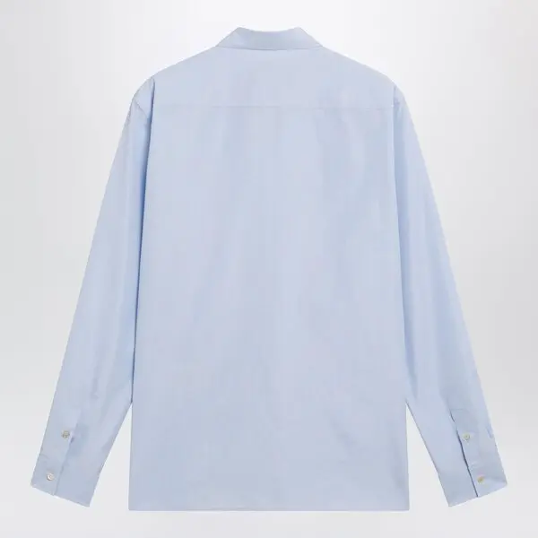 Valentino Garavani Light Fil-ã -fil Cotton Shirt With Vlogo Embroidery