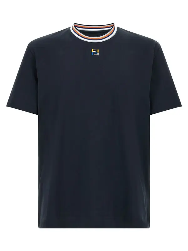 Fendi Ff Stitching' T-shirt - Blue