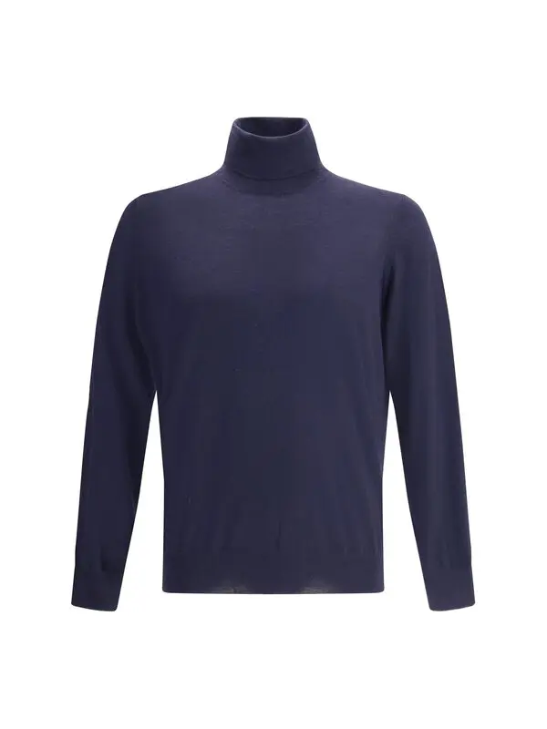 Brunello Cucinelli Wool Turtleneck Sweater - Blue