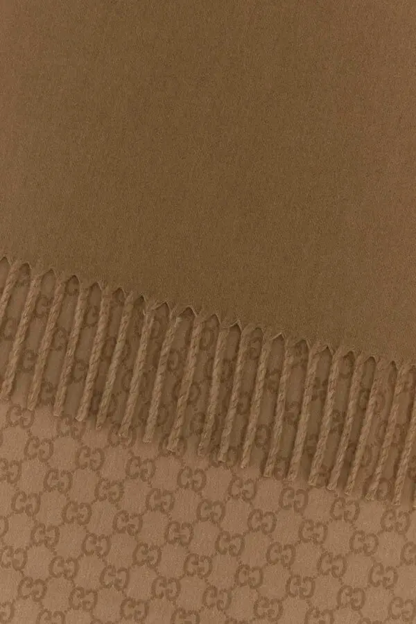 Gucci Embroidered Wool Blend Scarf