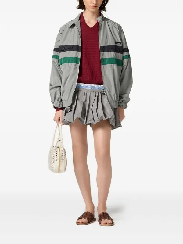 Miu Miu Tech Silk Blouson Jacket