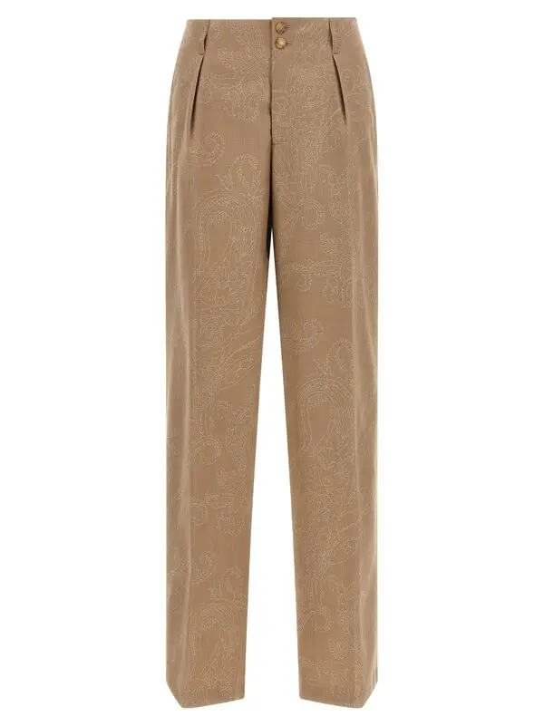 Etro Paisley Jacquard Trousers - Cream