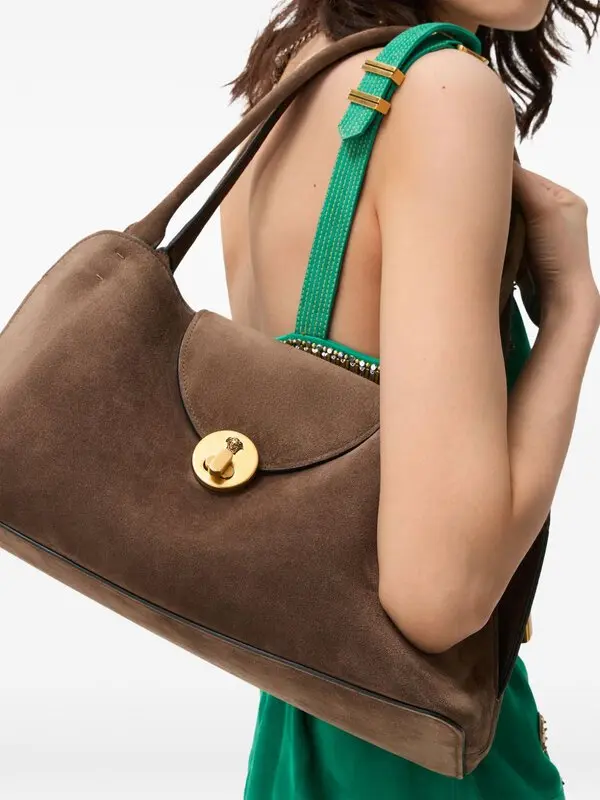 Versace Vivian Suede Leather Shoulder Bag - Multicolor
