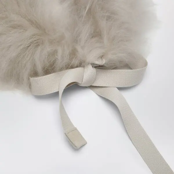 Max Mara Ivory Shearling Collar